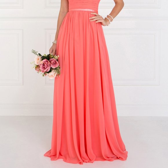 GLS Collective | Dresses | New Coral Vneck Sleeveless Aline Shape Prom ...